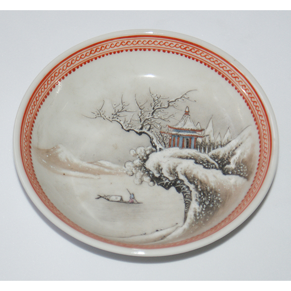 Porcelain Plate with Snow Scenery Motif | Allcollectable.com